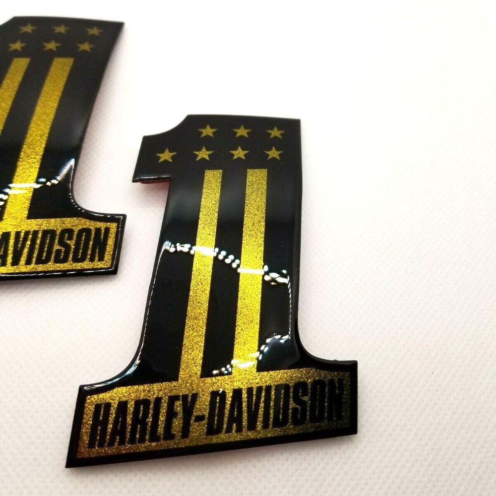 Buy #1 Stars&Stripes black\gold tank emblems. Custom emblems for Harley ...