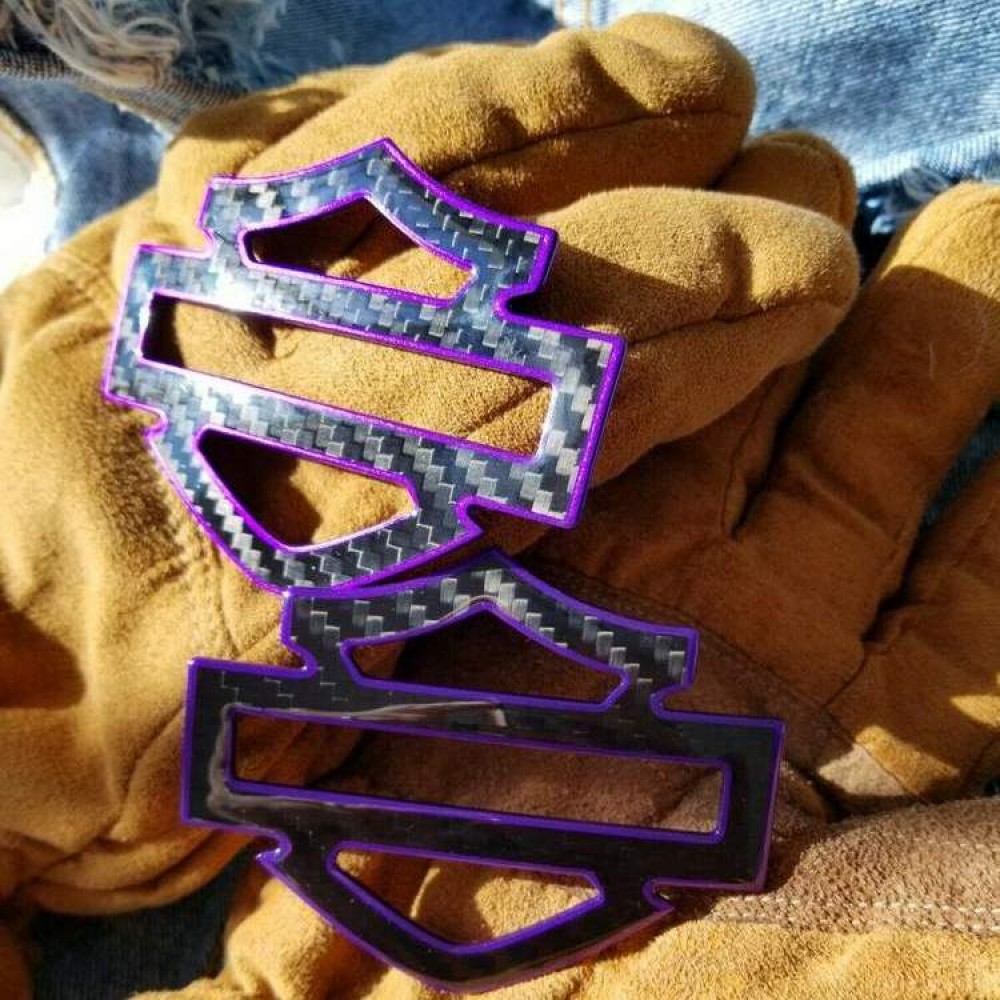 Buy Black carbon with purple front outline tank emblems. Custom emblems ...