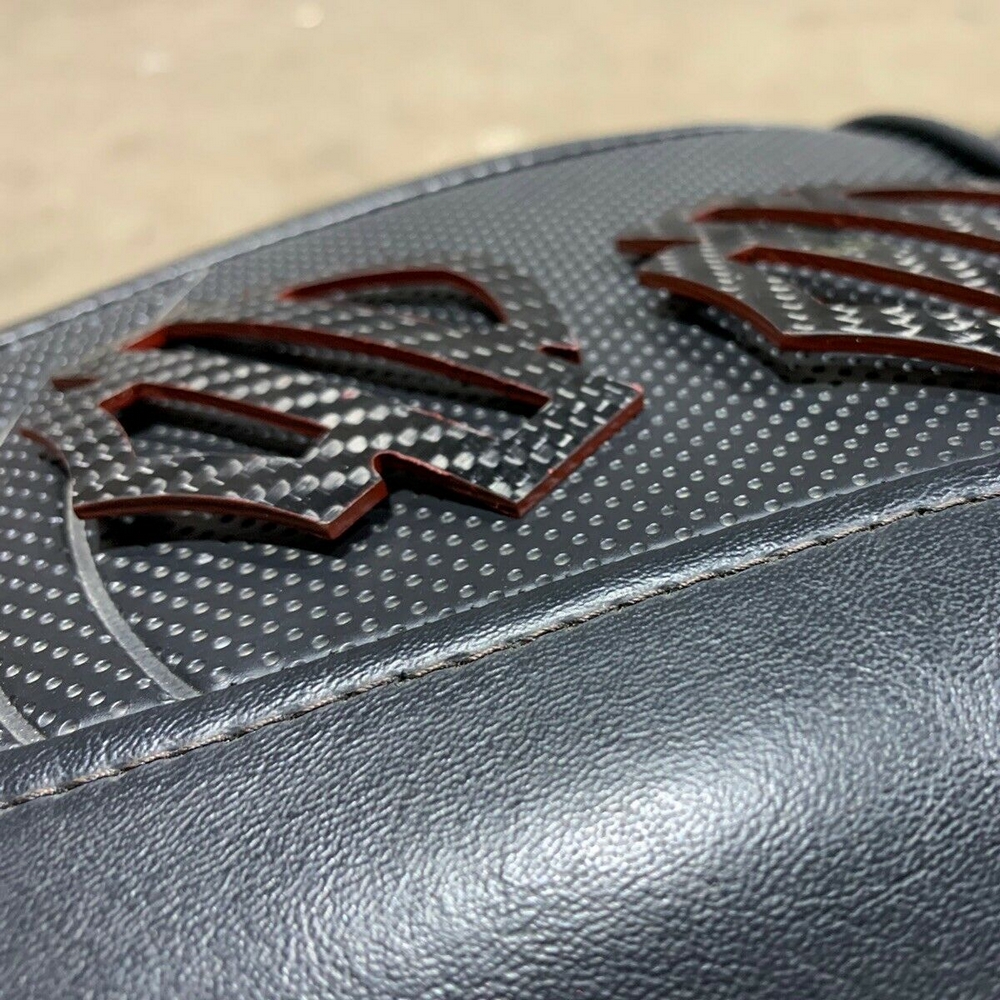 Buy Black carbon with red edges tank emblems. Custom emblems for Harley ...