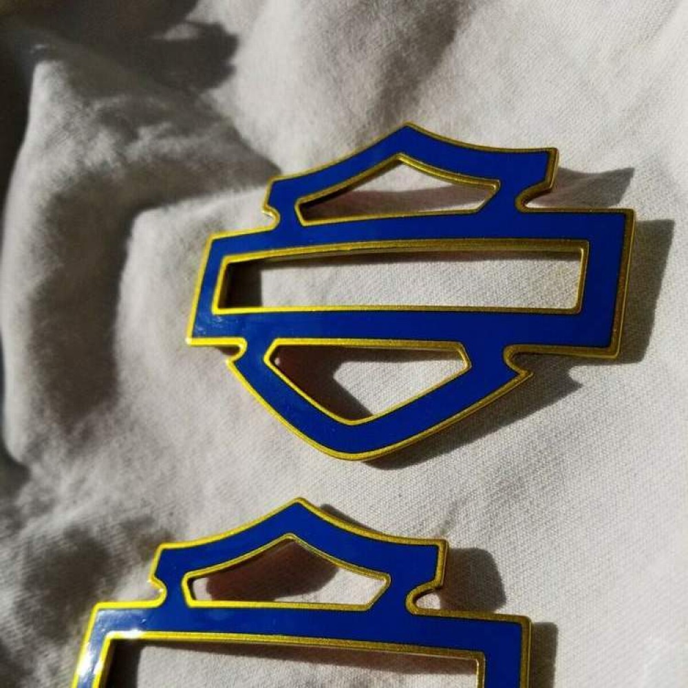 Buy Blue with gold front outline tank emblems. Custom emblems for ...