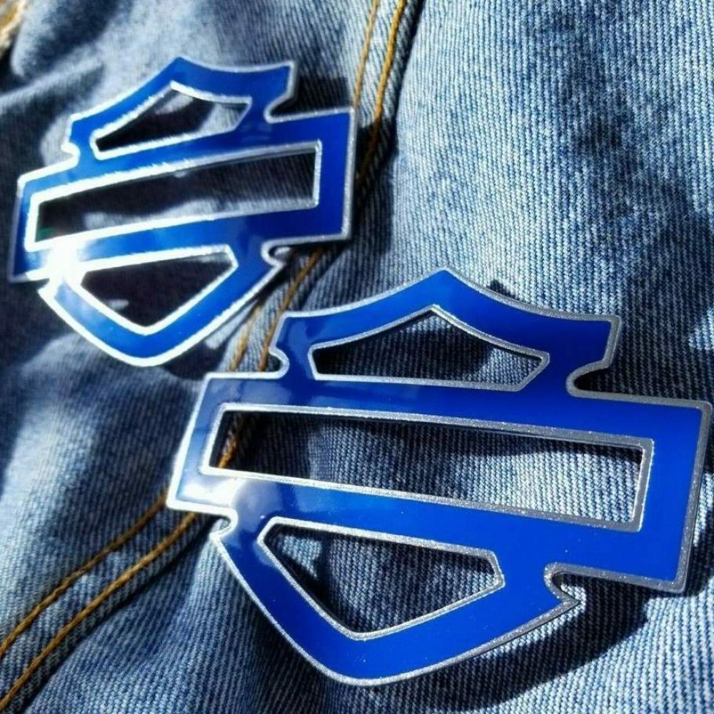 Buy Blue with silver front outline tank emblems. Custom emblems for ...