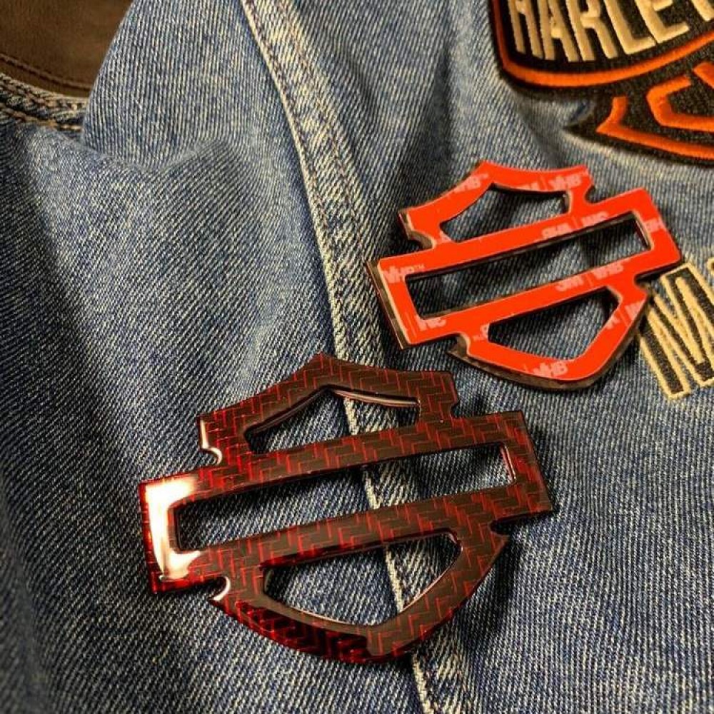 Buy Red carbon tank emblems. Custom emblems for Harley Davidson